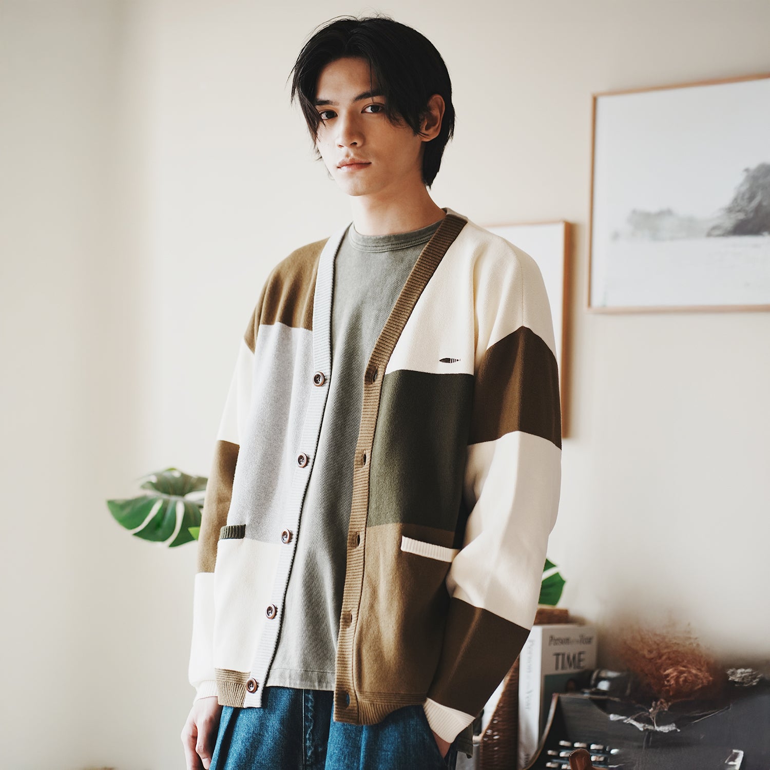 (CD095) Colorblock Cardigan – ad-lib