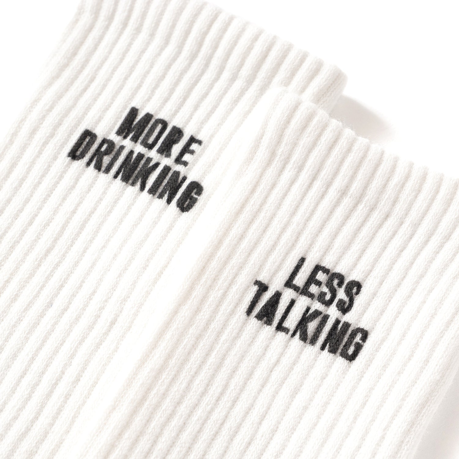 (ZA070) Less Talking More Drinking Message Socks – ad-lib